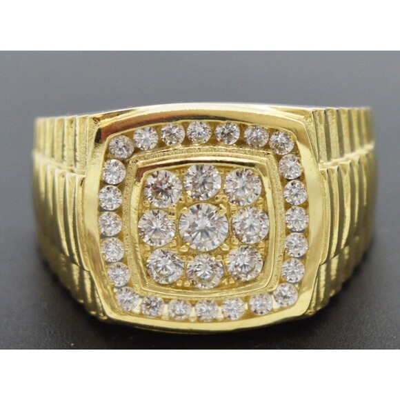 BH Jewelry | Jewelry | Real K Yellow Solid Gold Mens Statement Cz ...